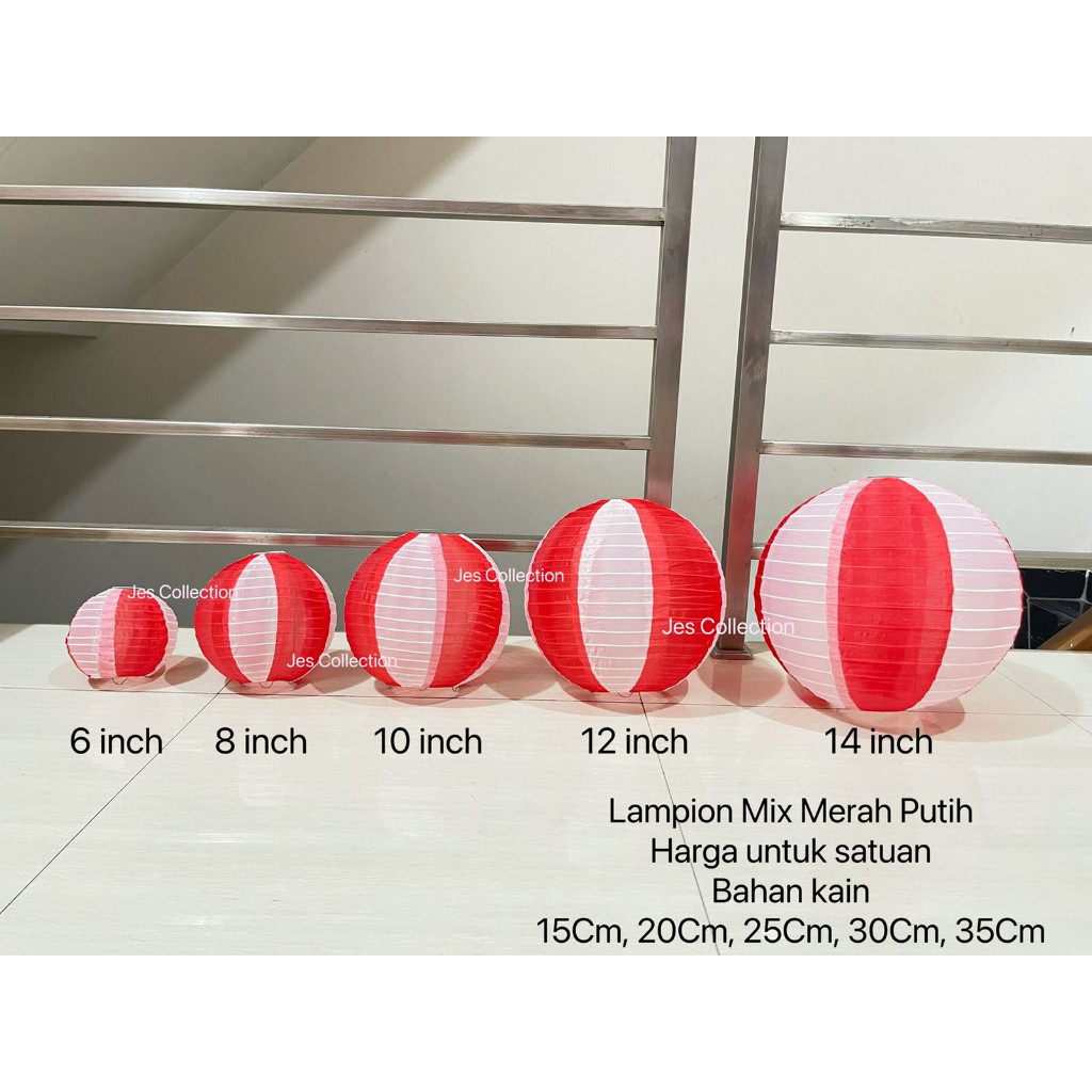 Jual Lampion Kain Merah Putih Tahan Air cocok Dekorasi Outdoor 17 ...