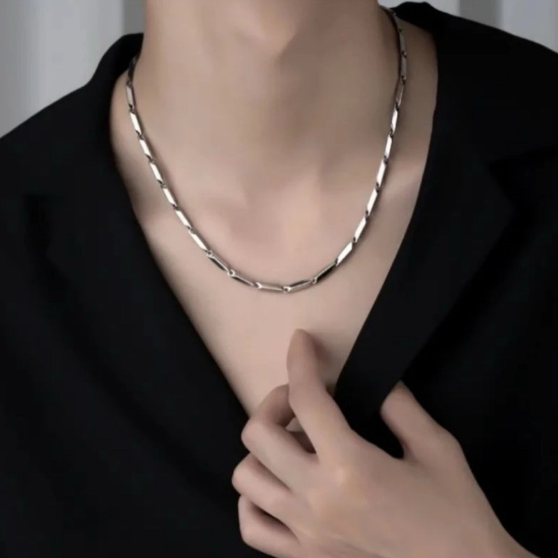 Jual Kalung Titanium Model Rantai Padi Pria Wanita [REALPICT] | Shopee ...