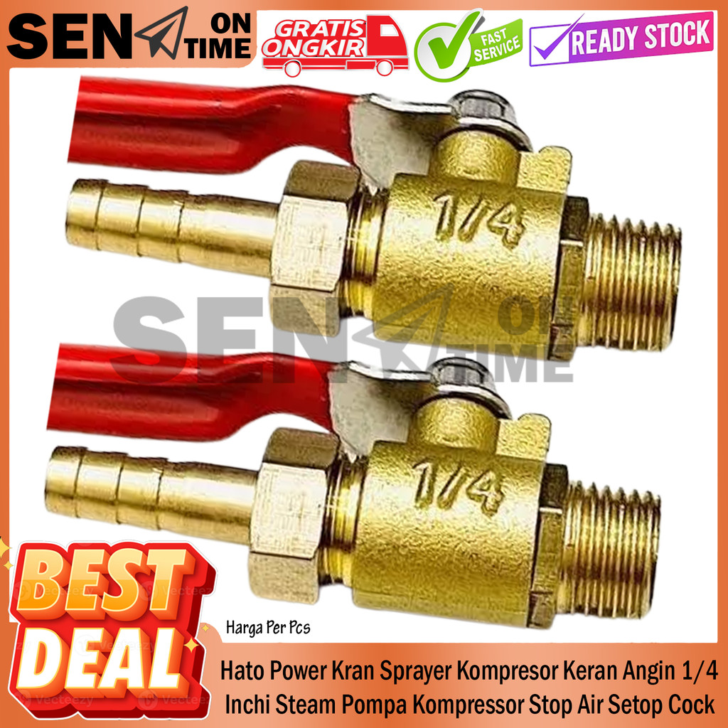 Jual Hato Power Kran Sprayer Kompresor Keran Angin 1/4 Steam Pompa Inch ...
