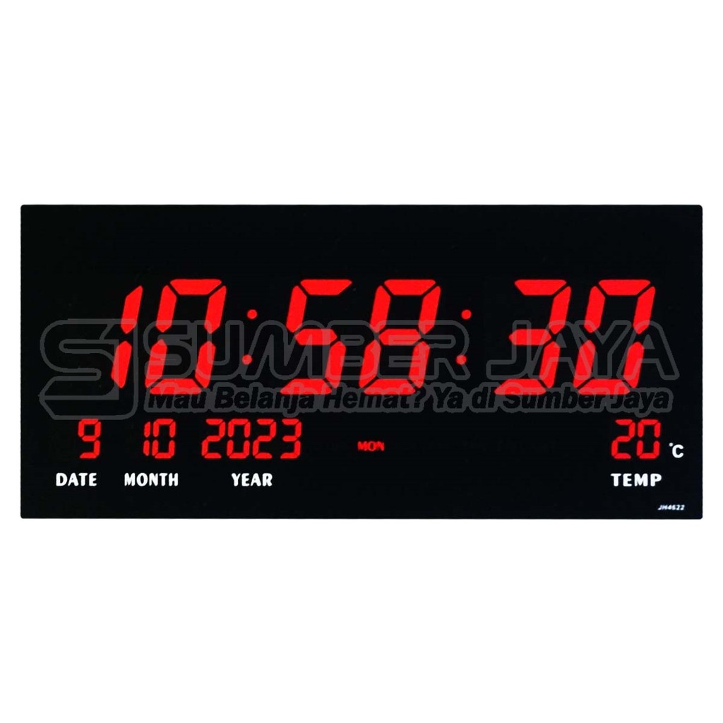 Jual JL-4622 Merah Jam LED Dinding Meja Layar Digital Clock Wall 46 cm ...