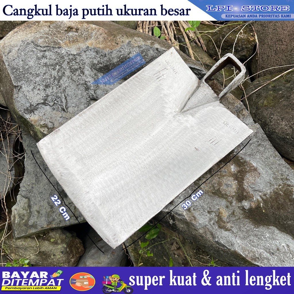 Jual Ukuran Besar Lebar 22 Panjang 30 Anti Lengket Cangkul Baja Putih ...