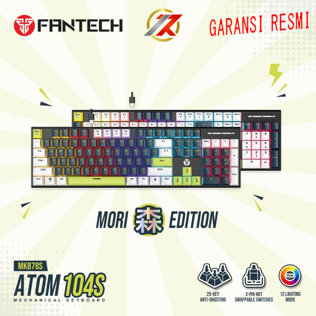 Jual FANTECH ATOM 104S MK878S GAMING MECHANICAL KEYBOARD WIRED | Shopee ...