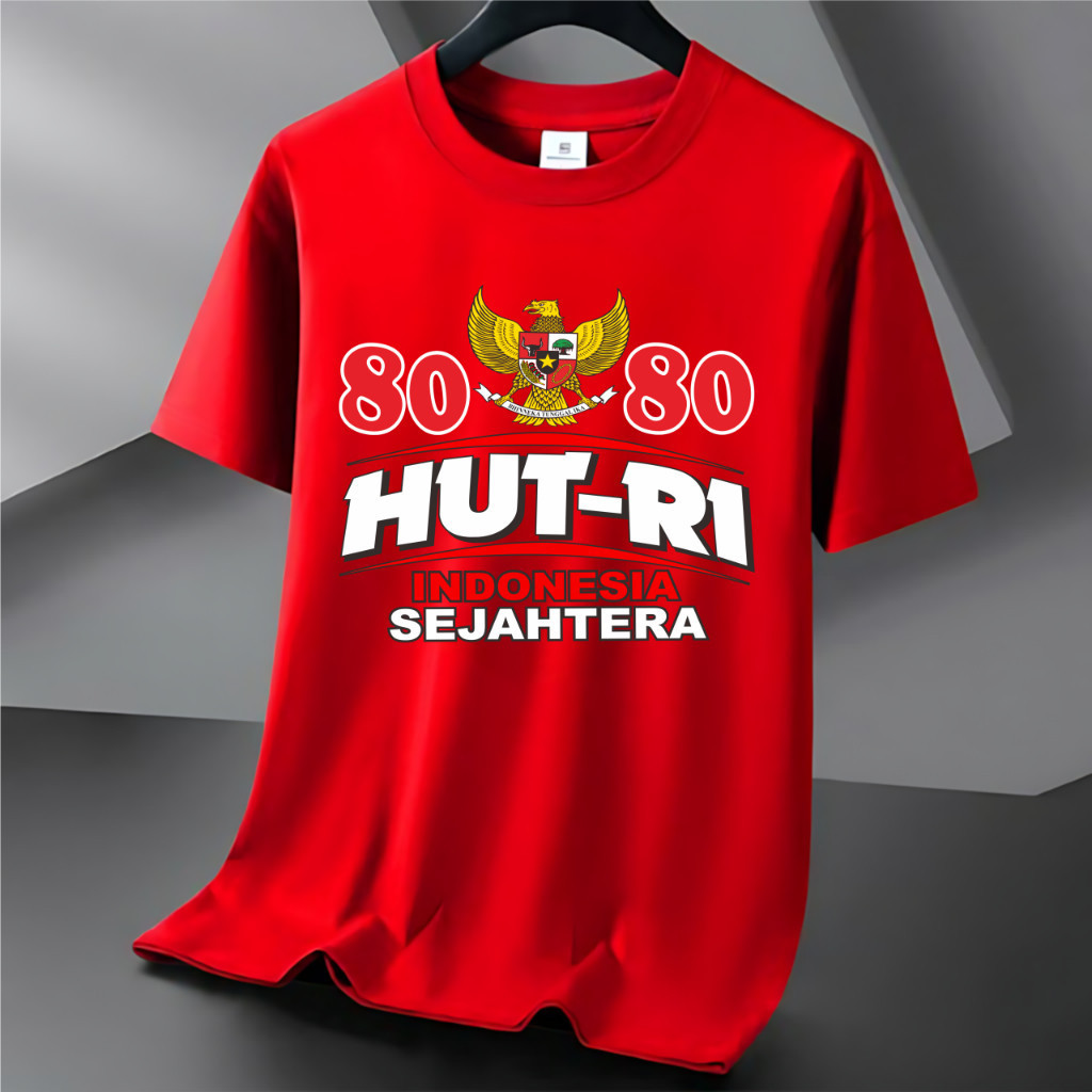 Jual Kaos HUT RI 80 KAOS 17 AGUSTUS 1945 KEMERDEKAAN INDONESIA SEJEHTERA KAOS NUSANTARA HUT RI ...