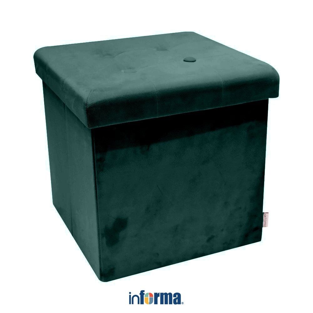 Jual Informa Bangku Ottoman Lipat Fabric Velvet - Hijau Tempat Duduk ...