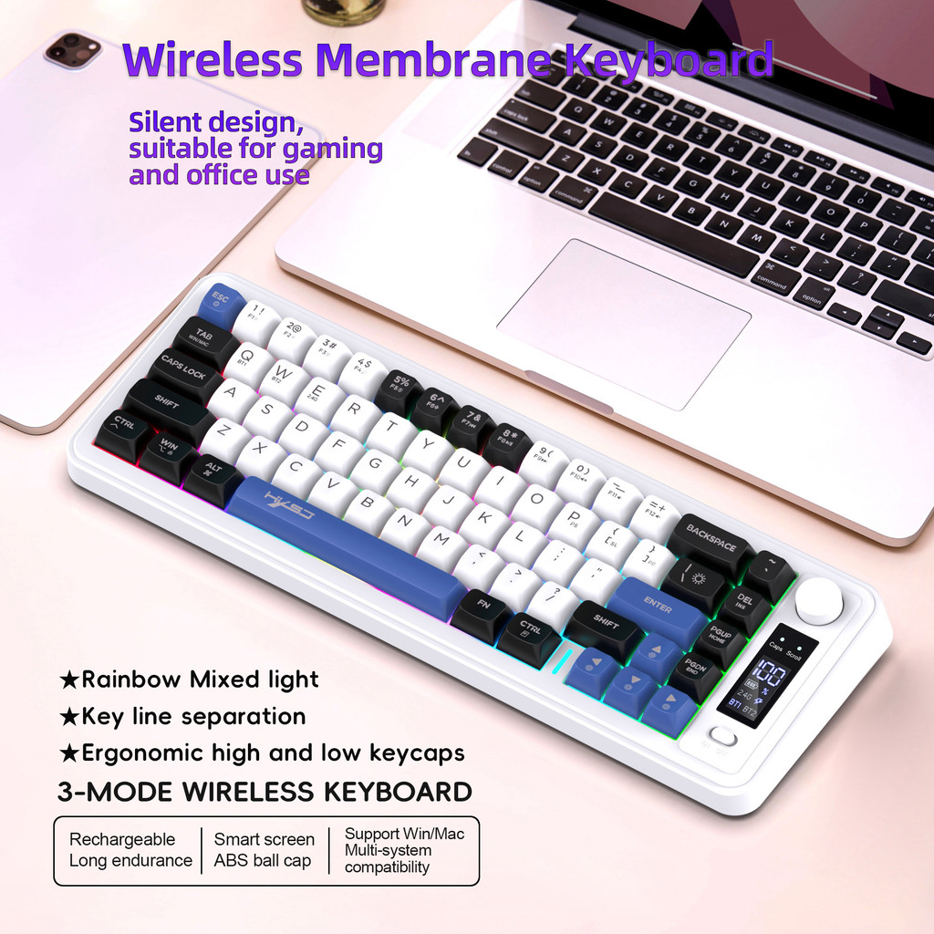 Jual Wireless Keyboard, Volume Knob,Dual Mode Keyboard Compact and ...