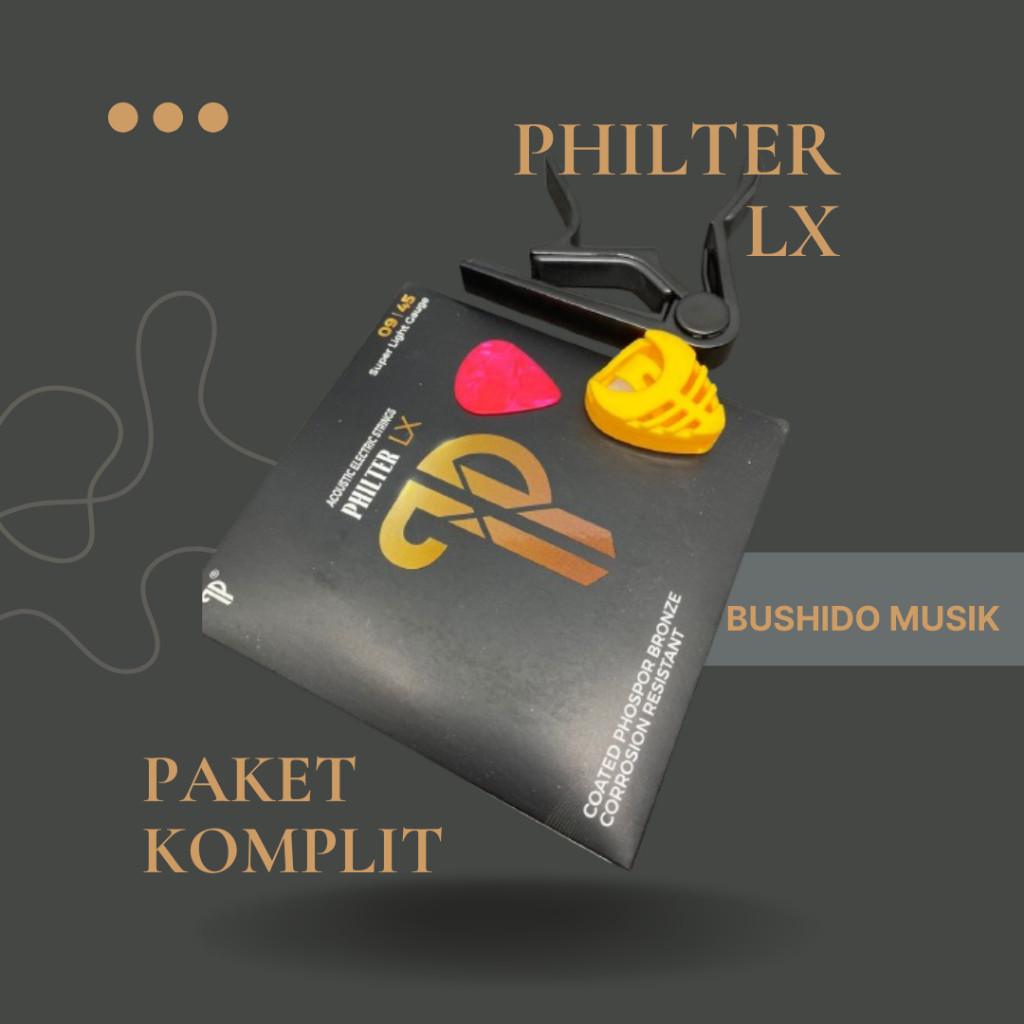 Jual Senar Akustik PHILTER LX Paket KomplitCO | Shopee Indonesia