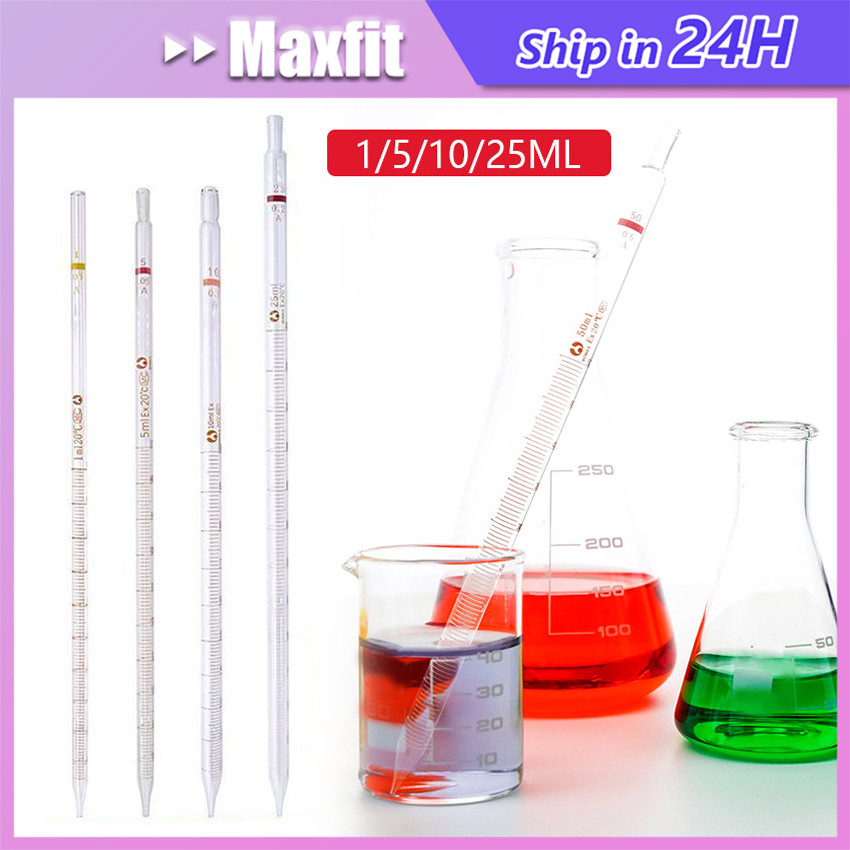 Jual Pipet Ukur Kaca Grade A 1 Ml, 5Ml, 10Ml, 25 Ml Ketelitian Tinggi ...