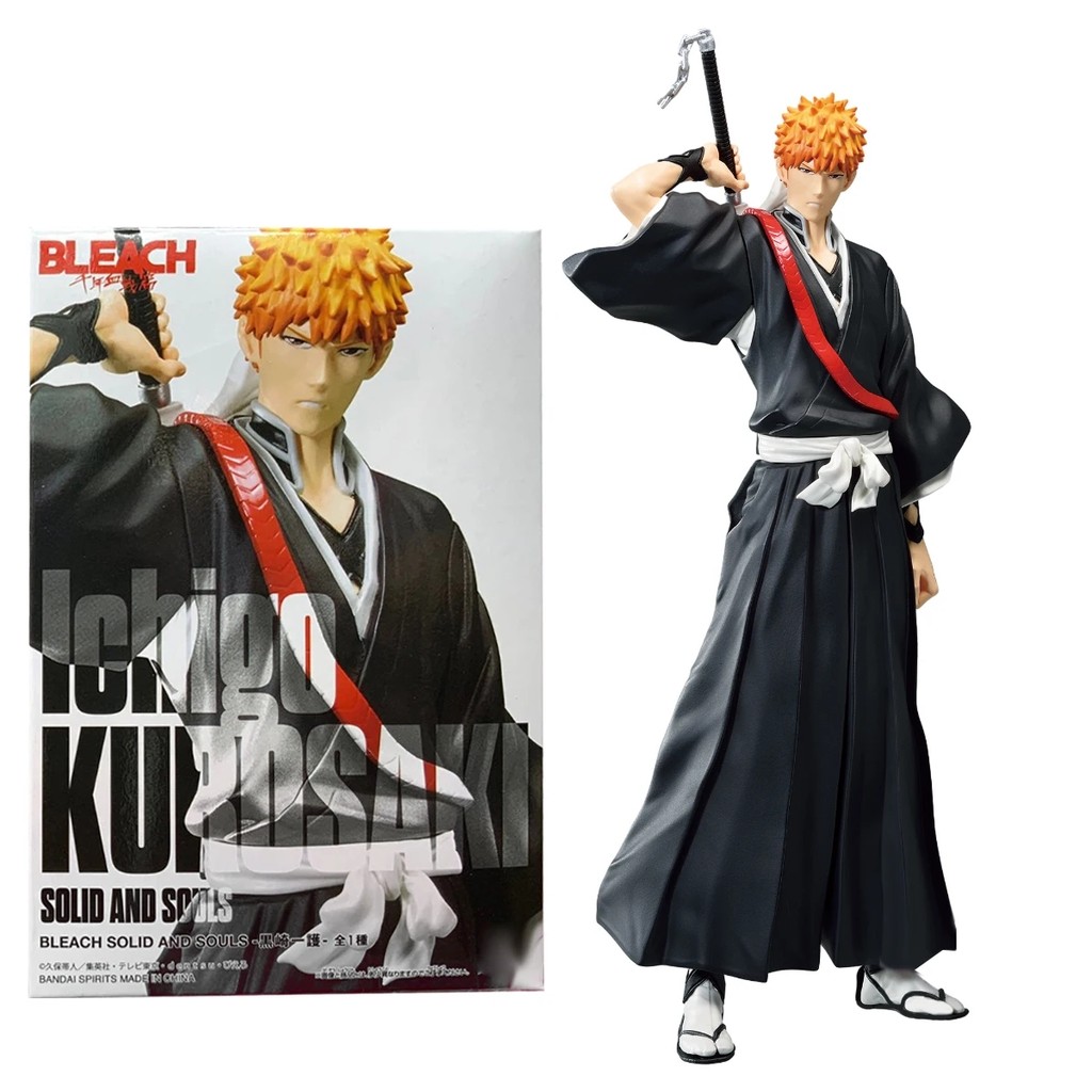 Jual 19cm Anime BLEACH Figure Kurosaki Ichigo Draw Sword Zangetsu PVC ...