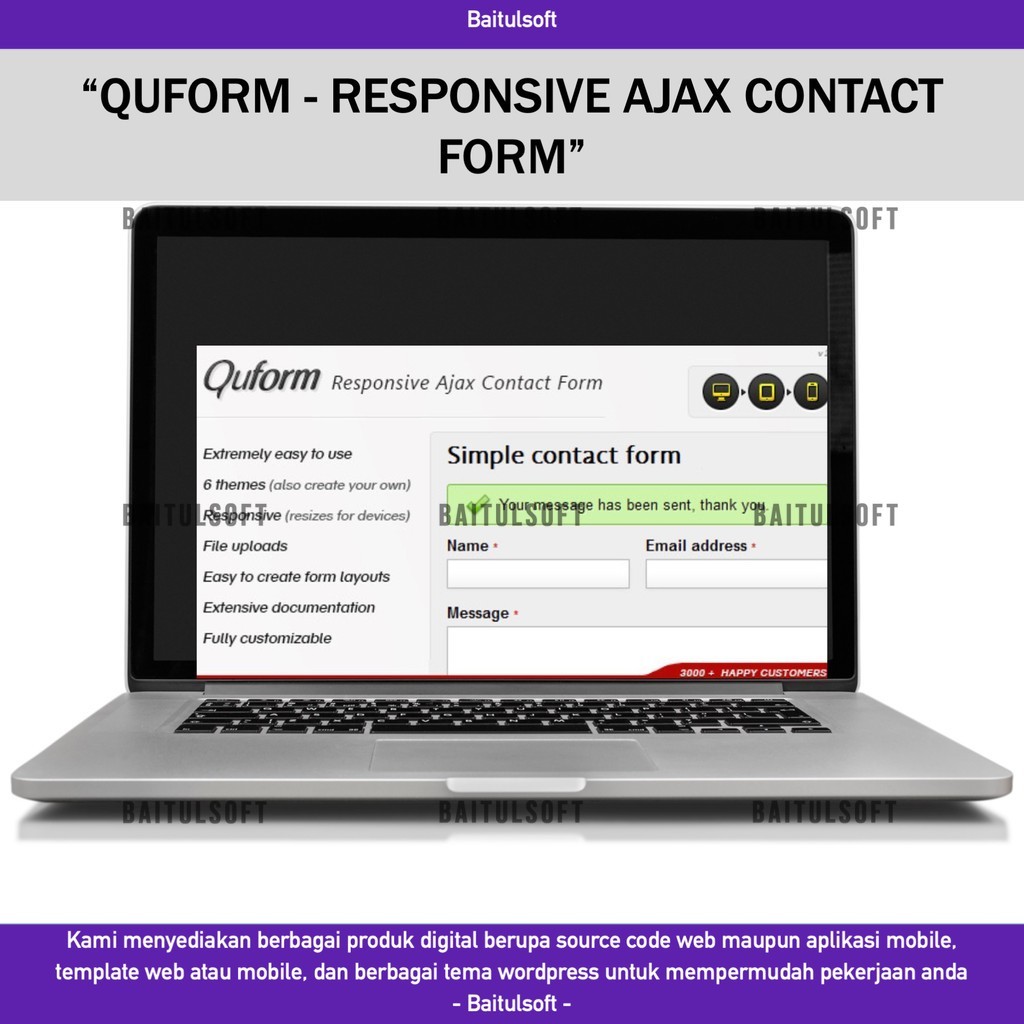 Jual SOURCE CODE APLIKASI WEB QUFORM - RESPONSIVE AJAX CONTACT FORM D431 BAITULSOFT | Shopee ...