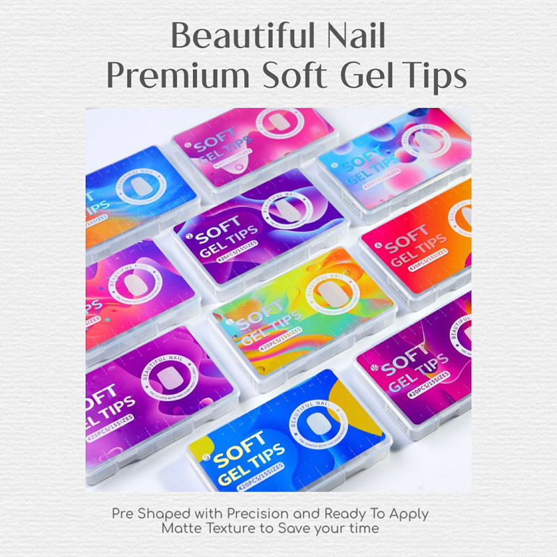 Jual Beautiful Nail Premium Soft Gel Tip / Pre Shaped and Matte Texture ...