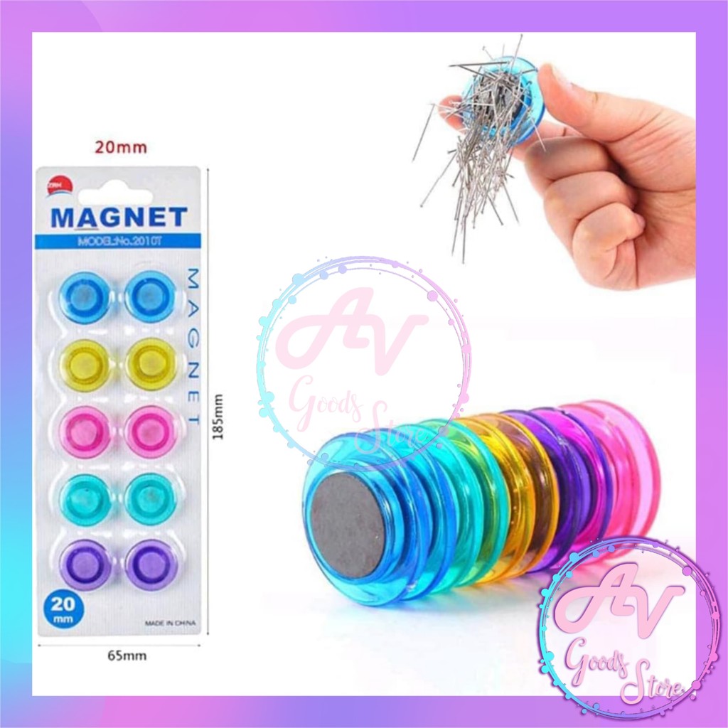 Jual Pin Papan Magnet 20mm (10pcs) / 1Pak isi 10 Magnet Papan Tulis ...