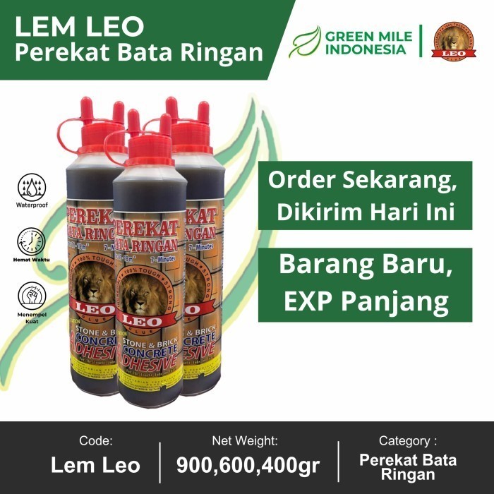 Jual BARETSS Lem LEO Bata Ringan (900 g) Adhesive Perekat Bata Ringan ...