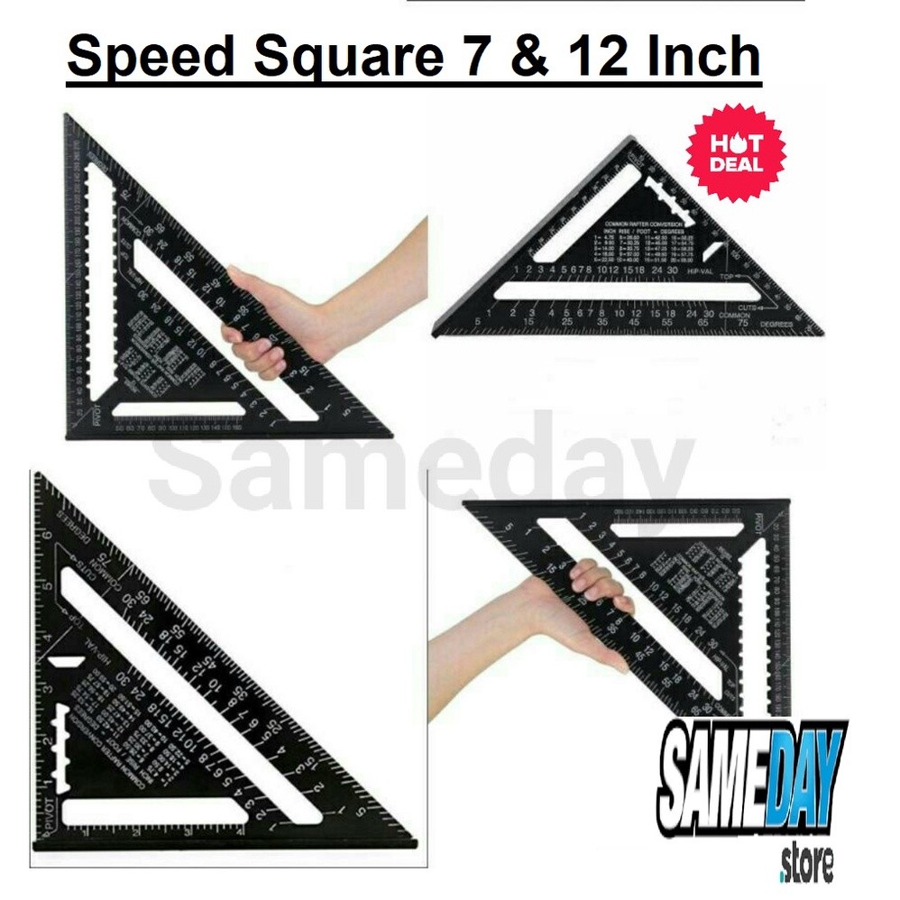 Jual Speed Square Penggaris Siku Segitiga Sudut Carpenter Woodworking 7 ...