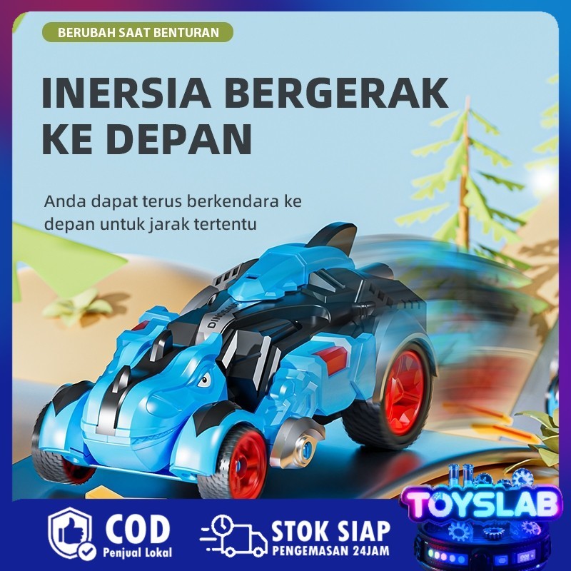 Jual Mainan Mobil Inersia Transformasi Dinosaurus Tank dengan Peluncur ...