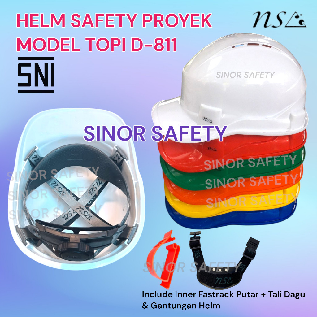 Jual Helm Safety Proyek NSA Model Topi SNI Helmet Vented D-811 | Shopee ...