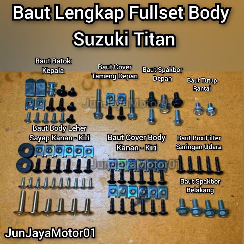 Jual COD Baut Lengkap Full Set Body Suzuki Titan / Baut Lengkap Fullset ...