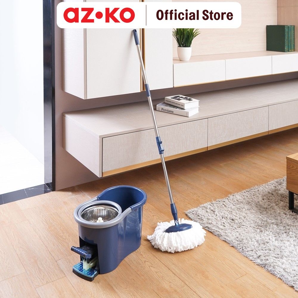 Jual AZKO Proclean Set Alat Pel Putar Dengan Ember Peras 2 In 1 - Biru ...