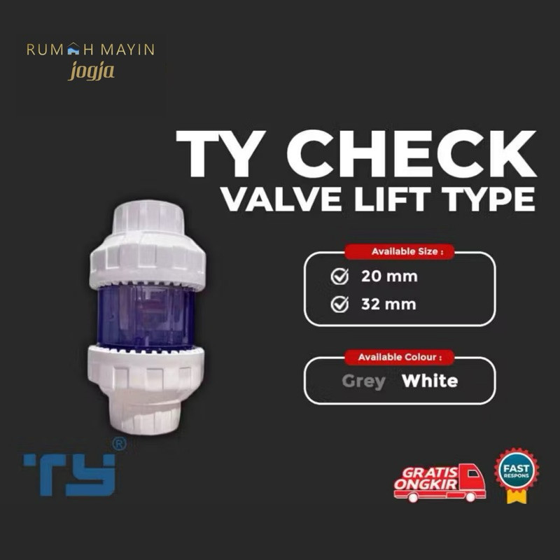 Jual TY Aquarium Check Valve Lift Type Transparan Pipa PipeU–PVC by 3 ...