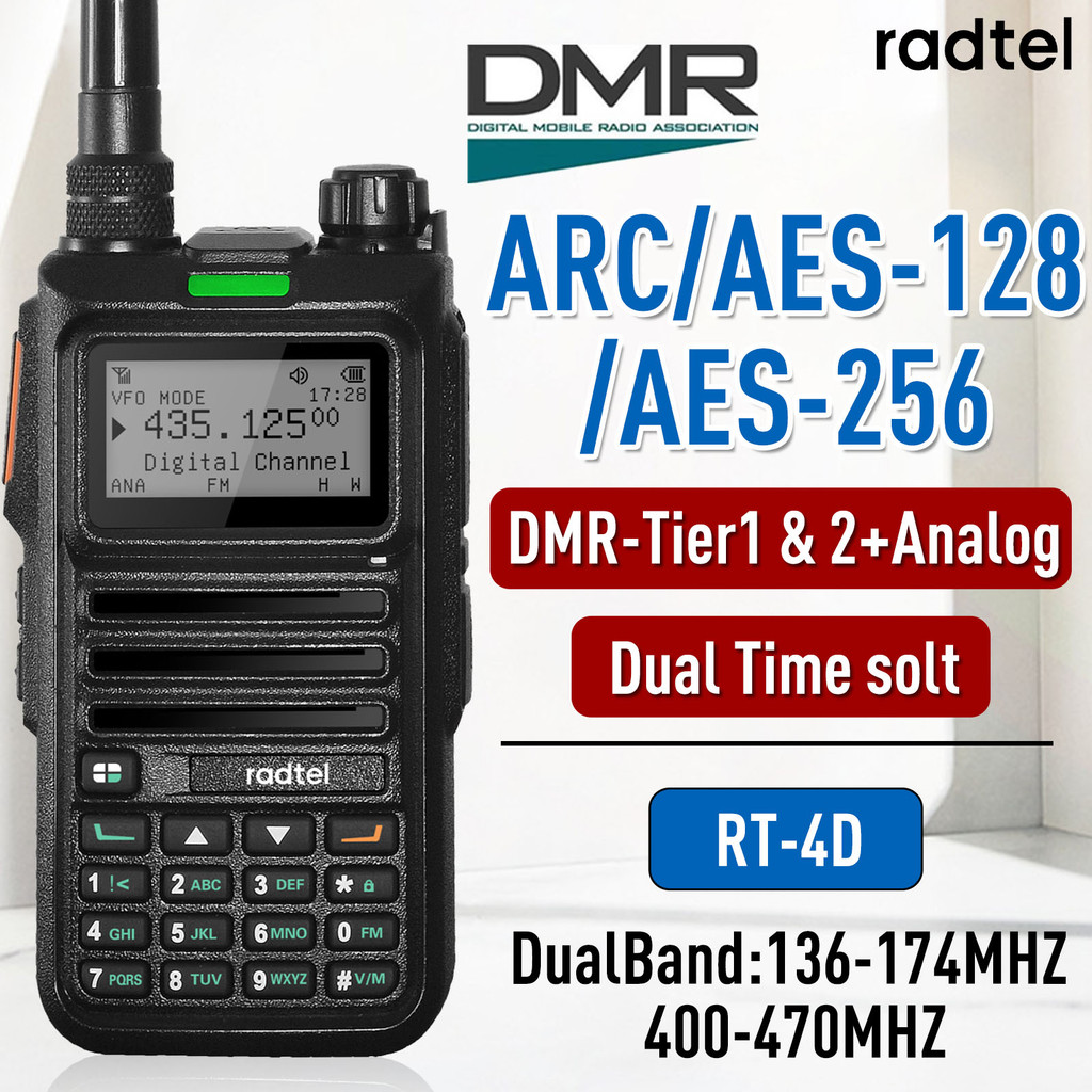 Jual Radtel RT-4D DMR Radio Digital Walkie Talkie Dual Mode Analog Two Way Radio Dual Time Slot ...