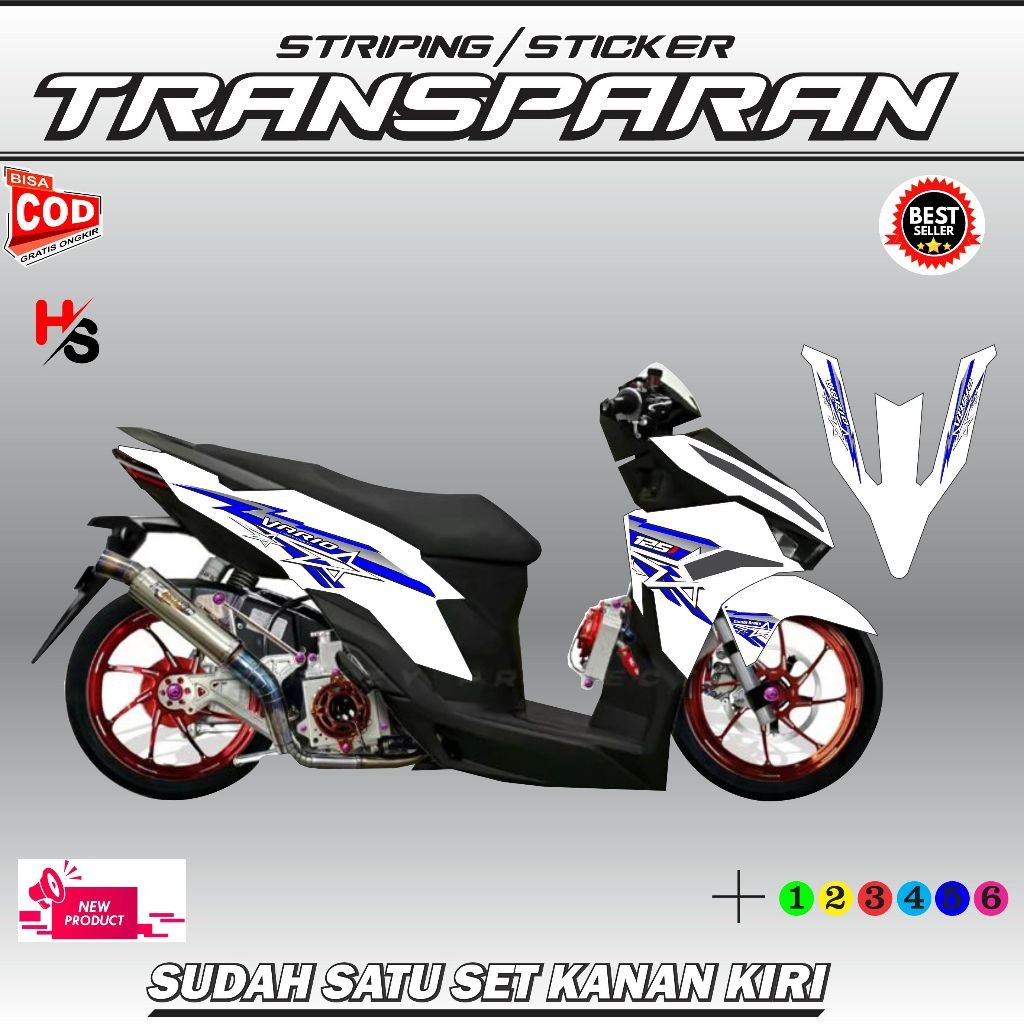 Jual STICKER STRIPING VARIASI MOTOR HONDA VARIO NEW GEN 2 2024/2025 ...