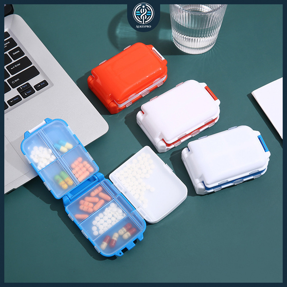 Jual SH Kotak Obat Lipat 8 Sekat/Tempat Penyimpanan Pil Tablet Storage ...