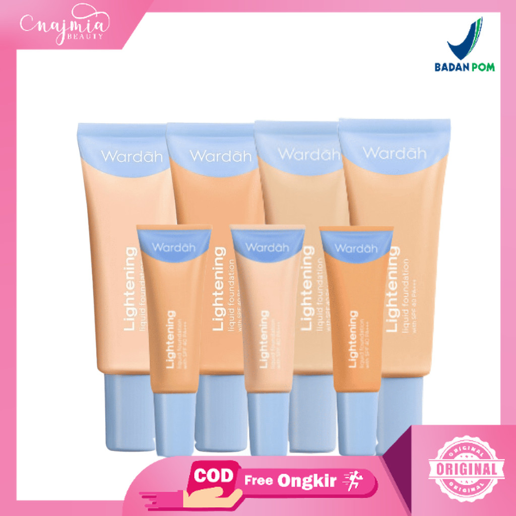 Jual Najmia - Wardah Lightening Liquid Foundation 25 ml & 6ml | Shopee ...