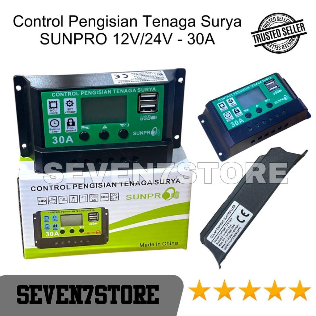 Jual Kontrol Panel Surya Solar Charge Controler SUNPRO 12V 24V SCC PWM ...