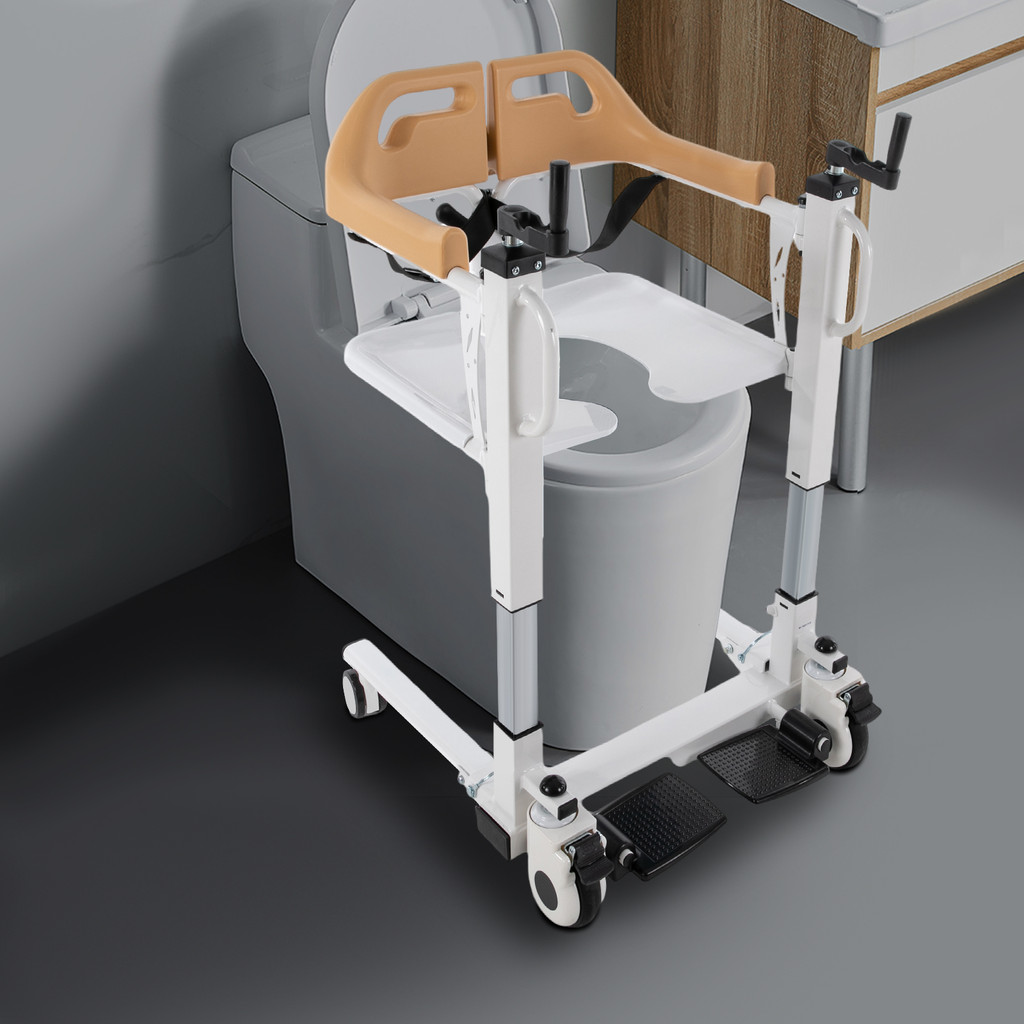 Jual Manual Hand Patient Lift Chair Rolling Toilet Bath Transfer Seat ...