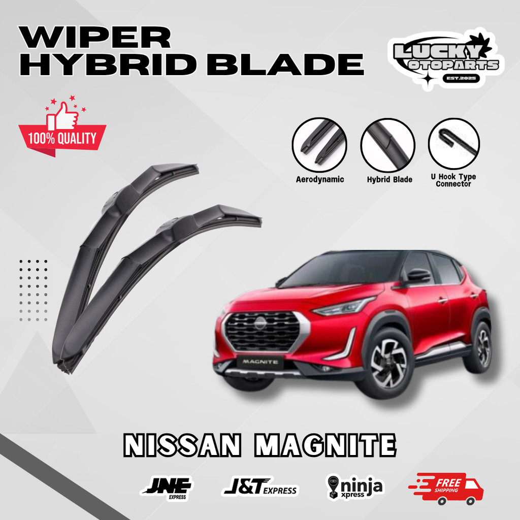 Jual Wiper Hybrid Blade Nissan Magnite Frameless 1 Set Kanan Kiri Karet ...