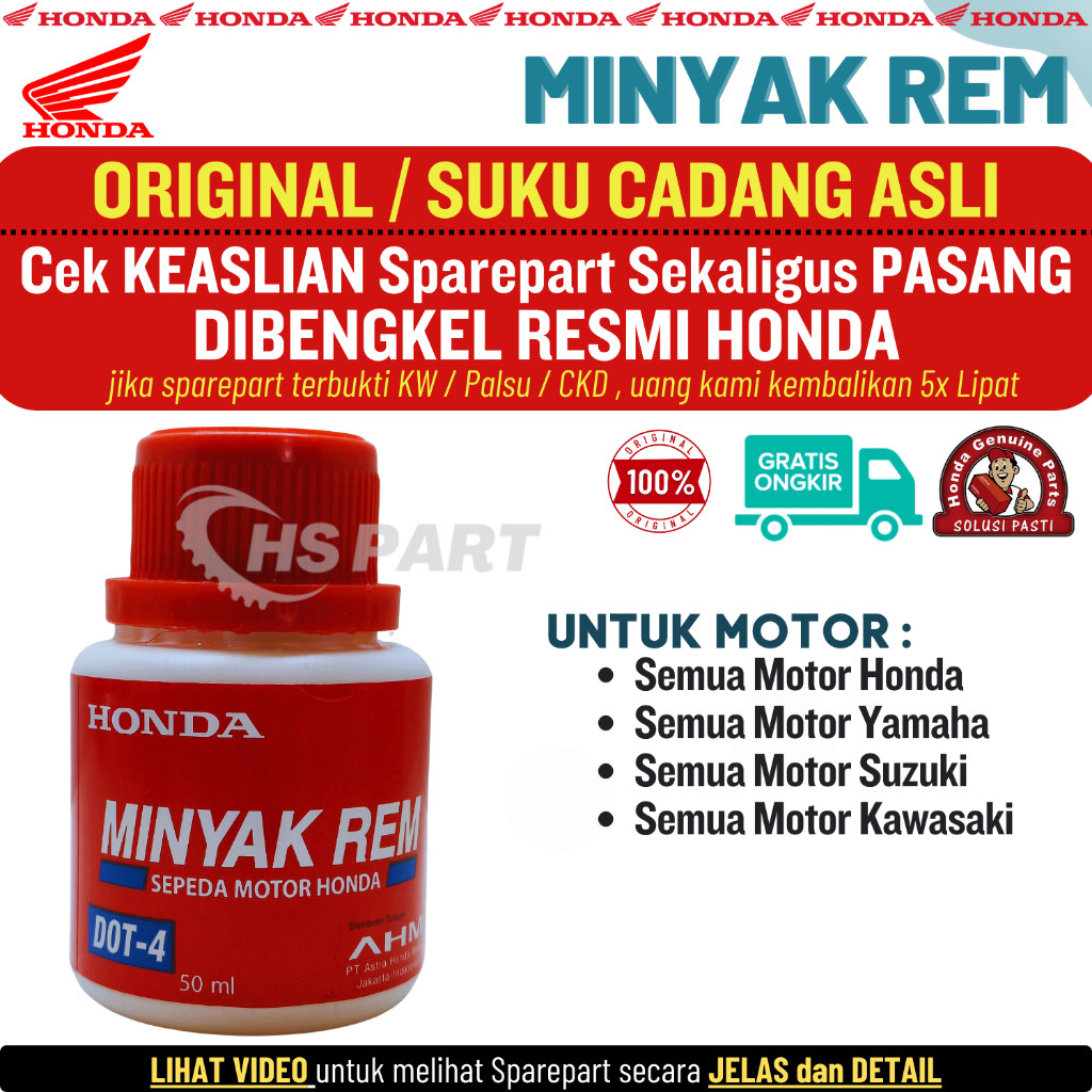 Jual Minyak Rem Motor Original AHM Honda Untuk Semua Motor | Shopee ...