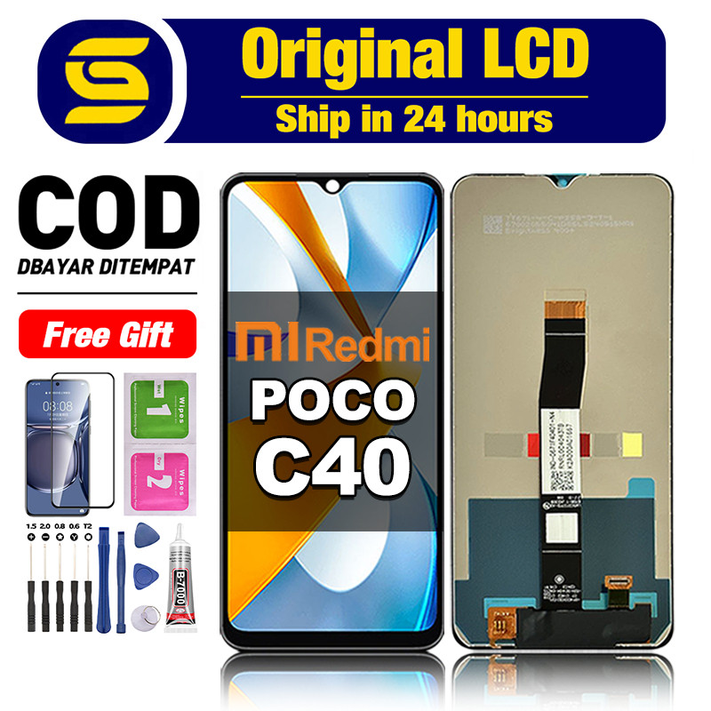 Jual LCD POCO C40 Ori fullset asli touchscreen original 100% lcd For Glass Digitizer COD ...