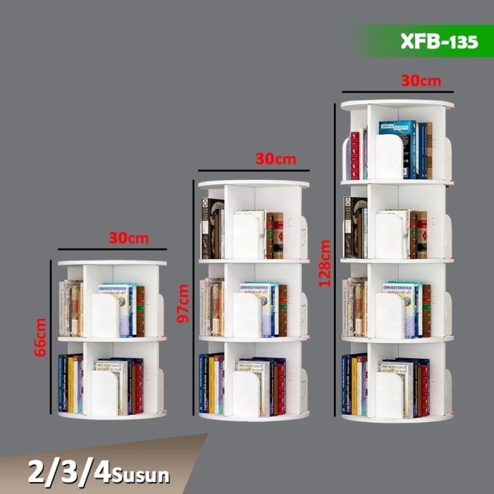 Jual DHWE Rak Buku Putar Model Kotak & Bulat Dekorasi Ruangan ...