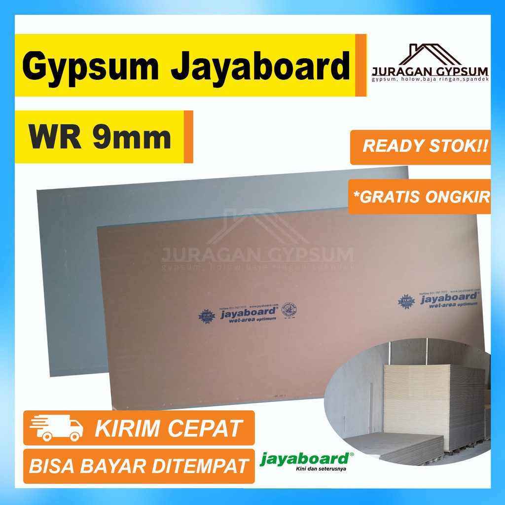 Jual gypsum jayaboard WR 9mm / Gipsum Jaya Wet Area 9 mm | Shopee Indonesia