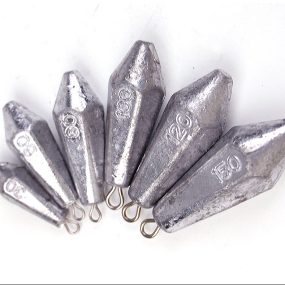 Jual 10g-200g Tail lead Sinker Fishing Lead concave bottom roadrunner ...