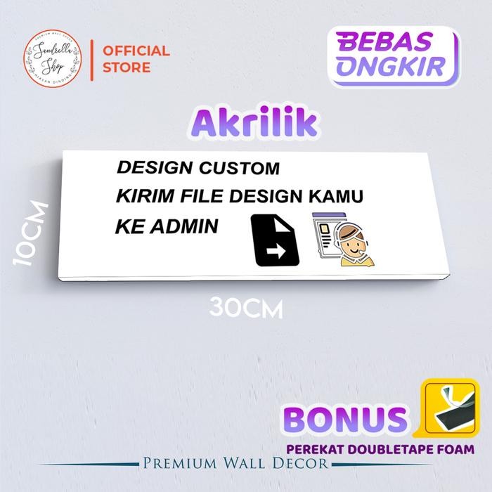 Jual Akrilik Custom Acrylic Sign board Nama Plang Pintu Ukuran 10 x 30 ...