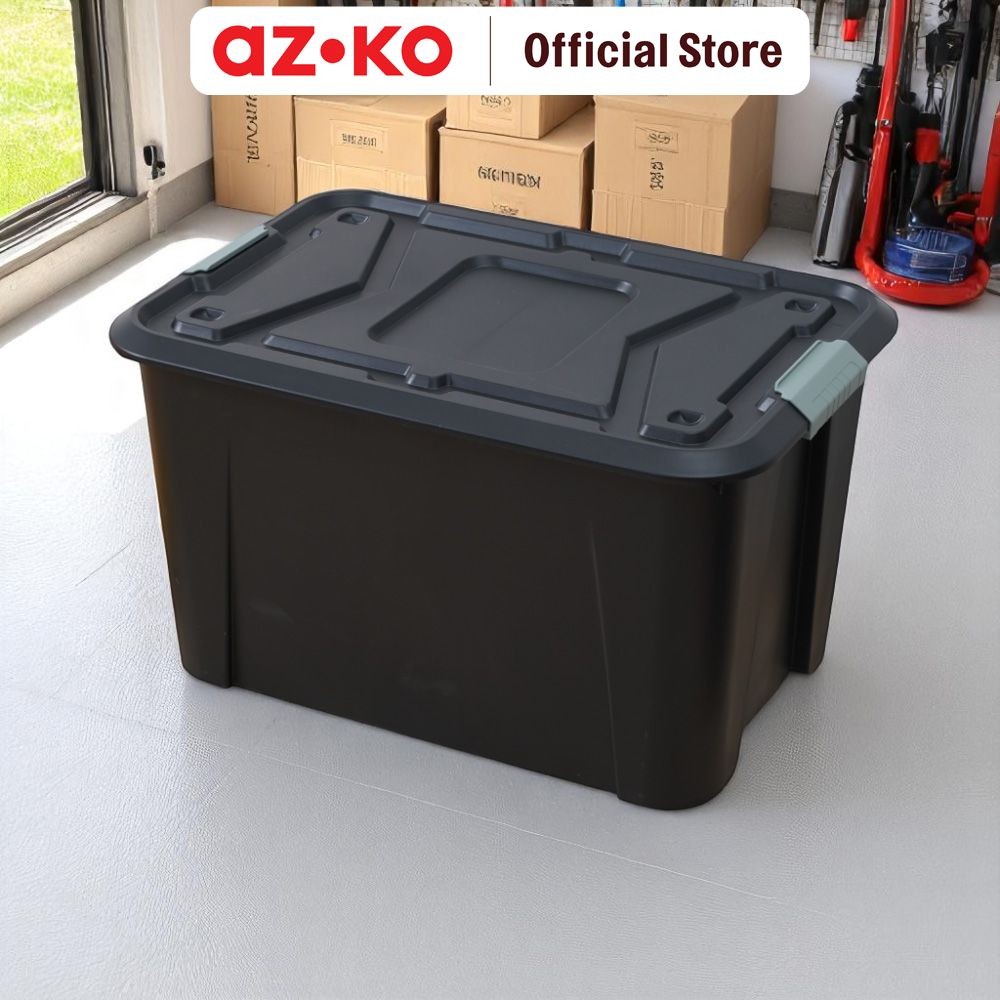 Jual AZKO Maxbuilt 56x39x31.5 cm Kotak Penyimpanan Dengan Roda - Hitam ...