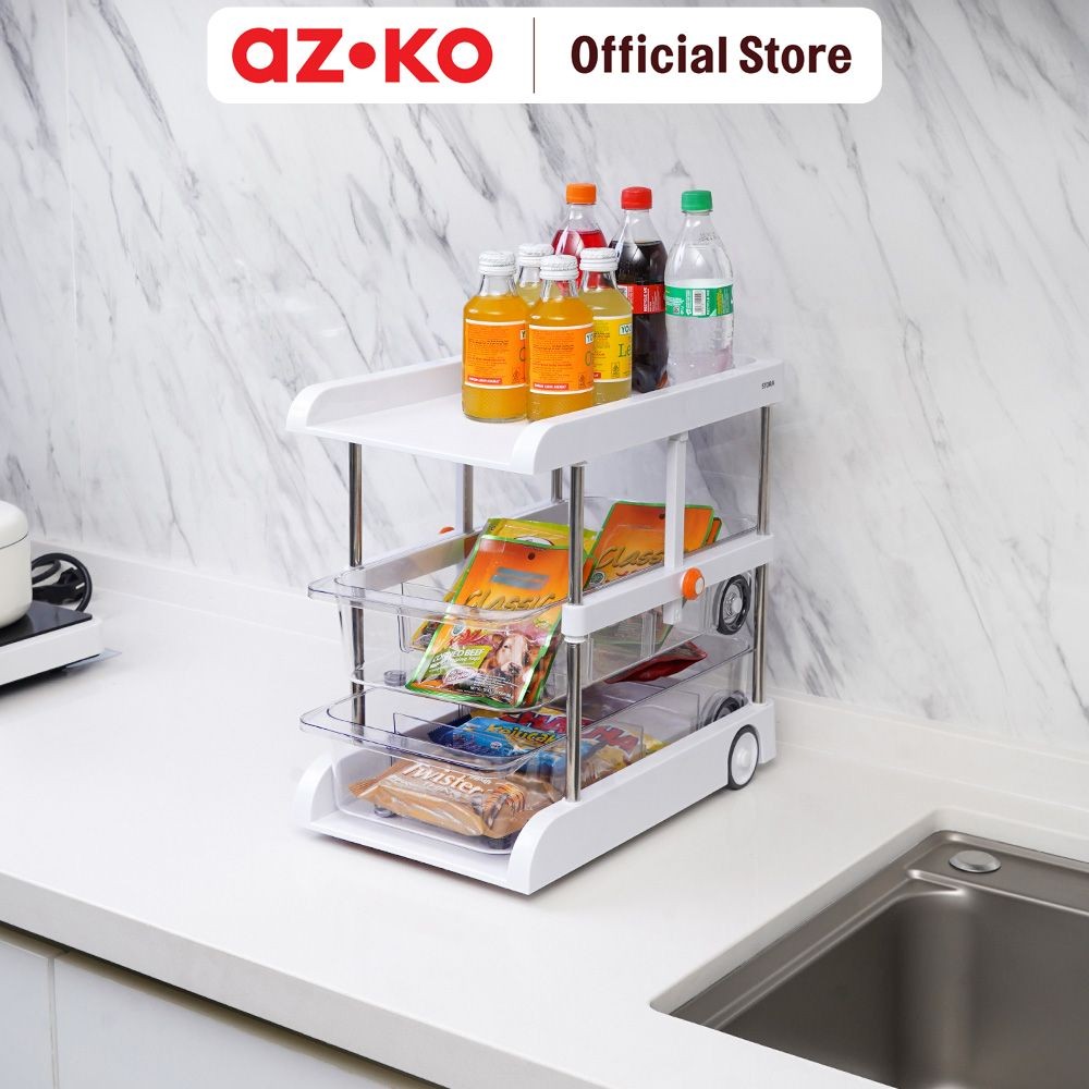 Jual AZKO Stora Rak Dapur 2 Tingkat Stretchable Organizer Penyimpanan ...