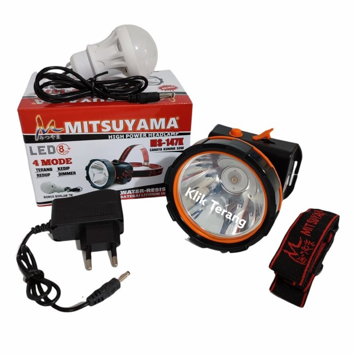 Jual SENTER KEPALA LED CAHAYA KUNING MITSUYAMA 147 K HEADLAMP LED WATER ...