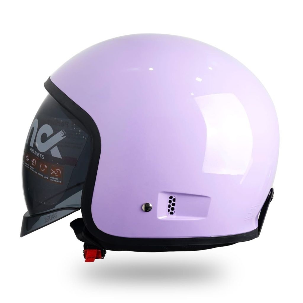 Jual Helm NOX X1 Ungu Original Helm Half Face Retro Iner Visor TERLARIS ...