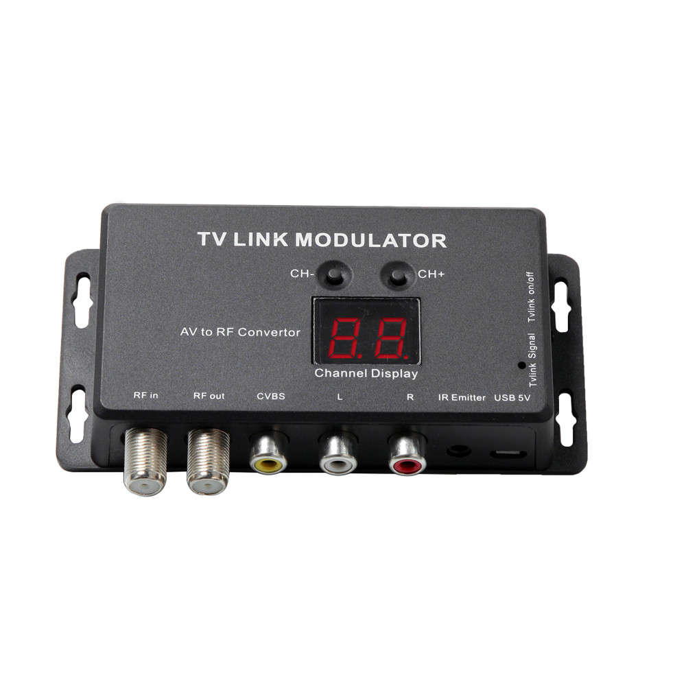 Jual UHF TV LINK Modulator AV to RF Converter IR Extender 21 Channel Display PAL/NTSC optional ...