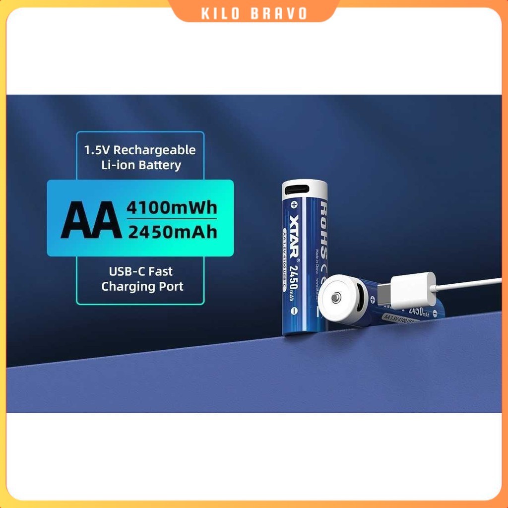 Jual Baterai AA XTAR Lithium 2450mAh USB-C Low Voltage Indicator 1 PCS ...