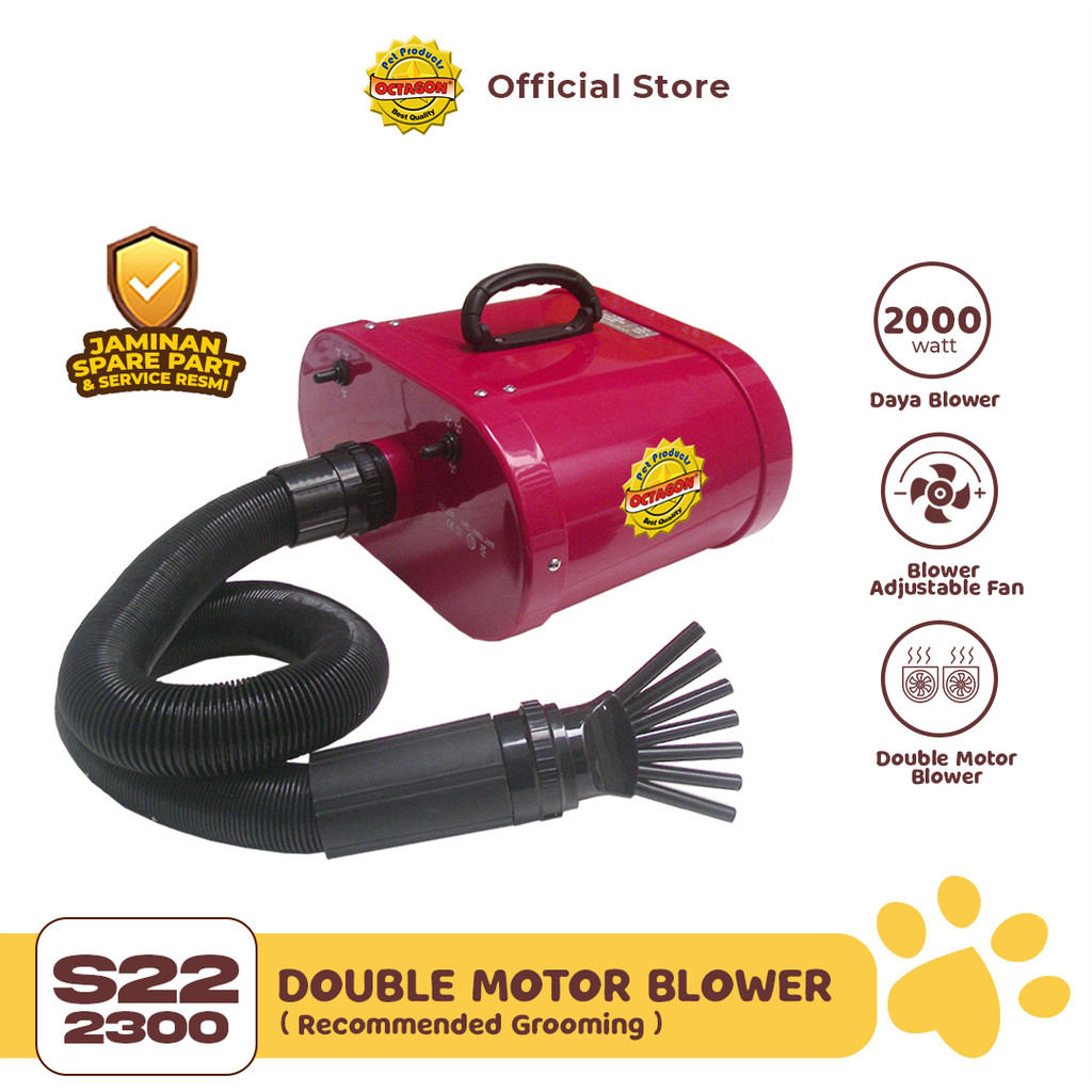 Jual OCTAGON Double Motor Blower S22-2300 | Pet Dryer | Blower Grooming ...