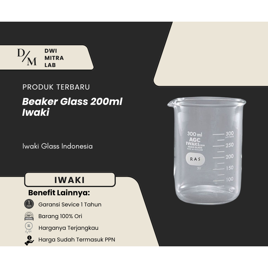 Jual Beaker Glass 200ml Iwaki | Lab Equipment | Untuk Praktikum & Uji ...