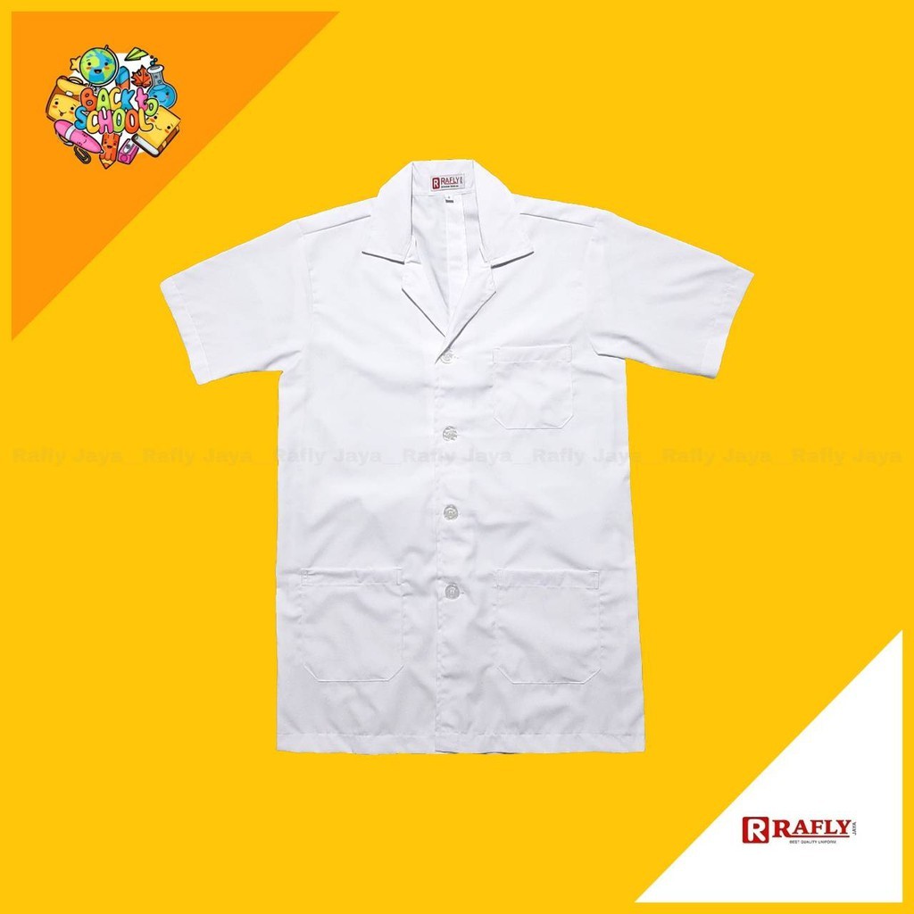 Jual Jas Lab Anak - Jas Laboratorium Anak Lengan Pendek / Rafly Jaya ...
