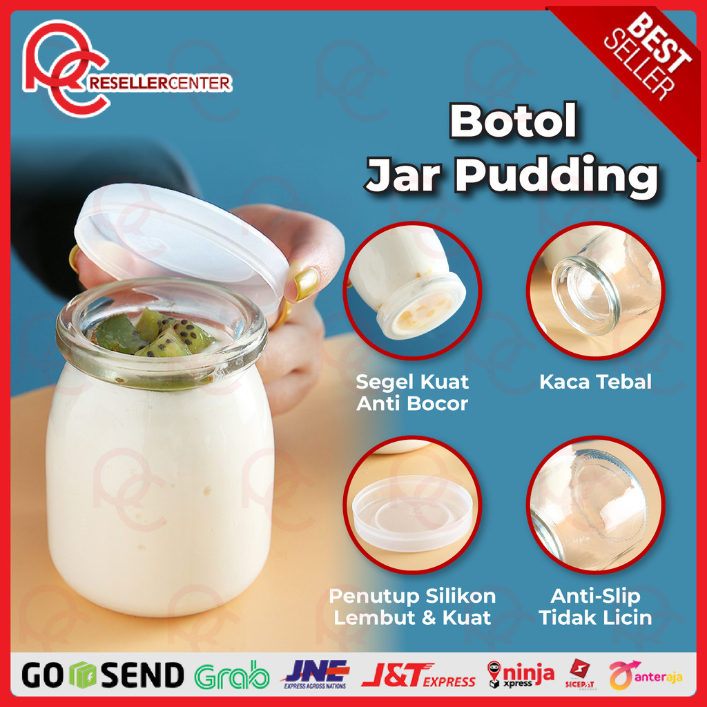 Jual Pudding Glass Jar With Soft PE Lid / Jar Puding Kaca Bening ...