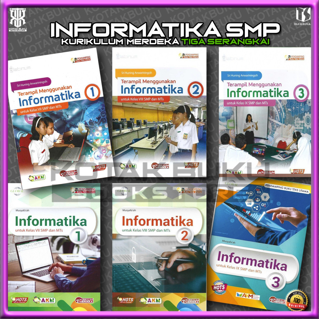 Jual Buku Informatika Kelas 7 8 9 SMP Kurikulum Merdeka / Informatika SMP / Tiga Serangkai ...