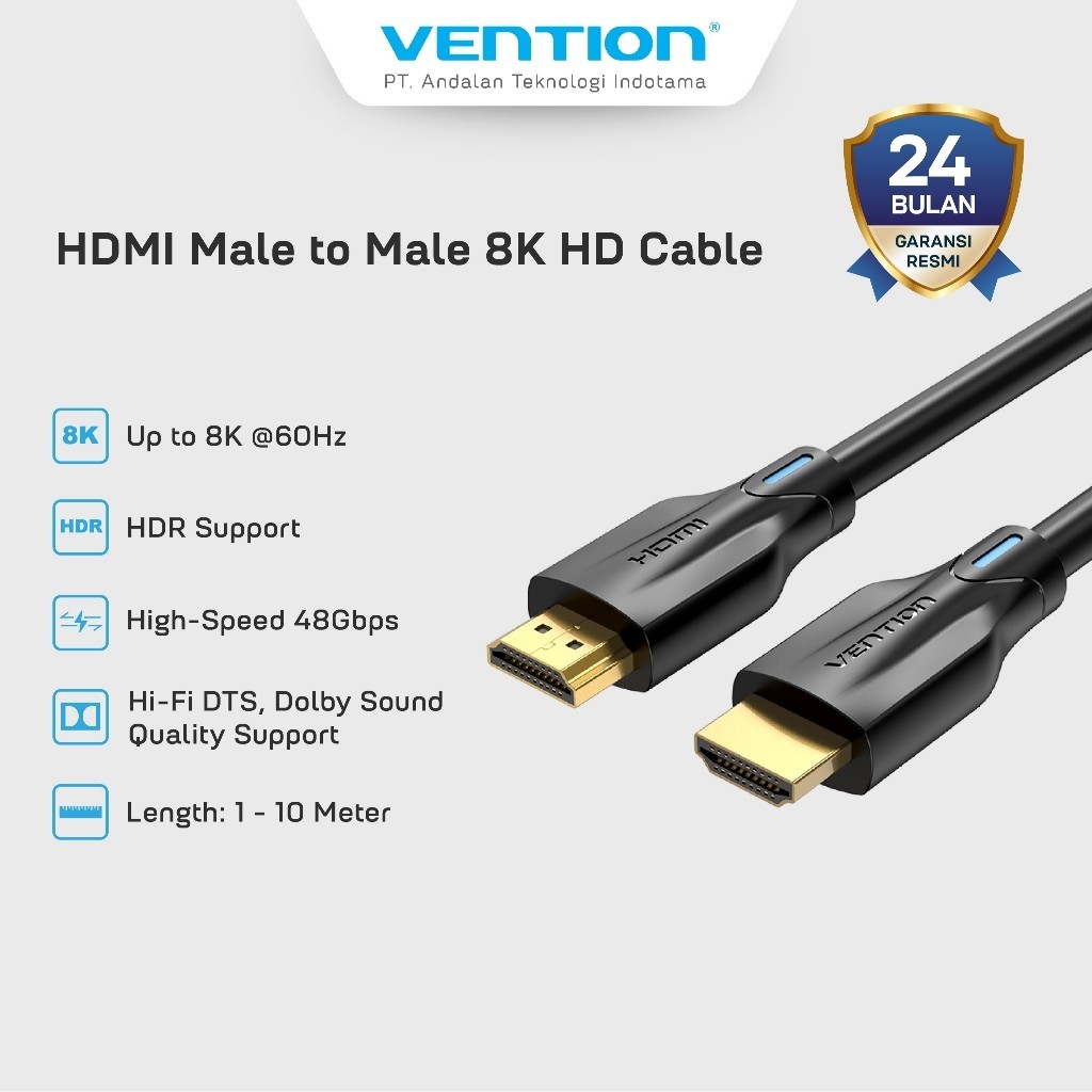 Jual Vention Kabel HDMI 8K 60Hz 3D UHD Ultra Hight Speed DYNAMIC HDR ...