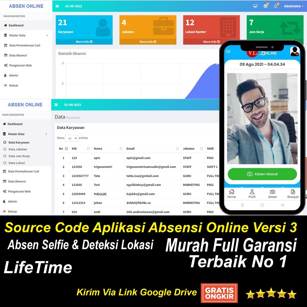 Jual Source Code Aplikasi Absensi Online Versi 3 | Shopee Indonesia