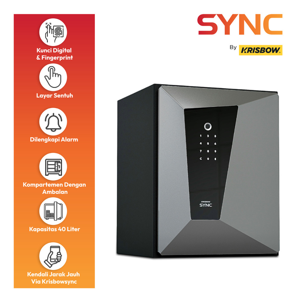 Jual Krisbow Sync Smart Brankas Besi Layar Sentuh Fdb-45 Safe Box Deposit Kotak Penyimpanan Lm ...