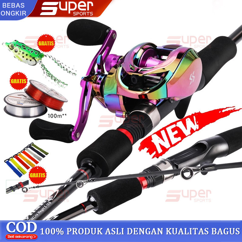Jual 5 Buah Set Sougayilang pancing set joran pancing 1.65-2.4m 5.2：1GR ...